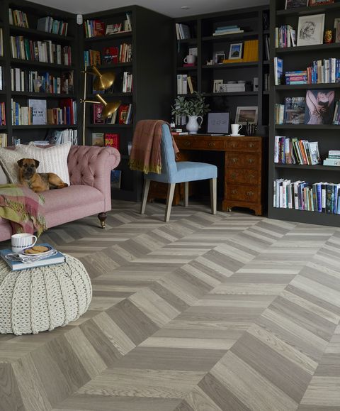 Herringbone Chevron Sheet Vinyl Flooring - Cushioned for a softer feel