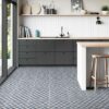 Modernist Blue Sheet Vinyl Flooring - Cushioned for a softer feel